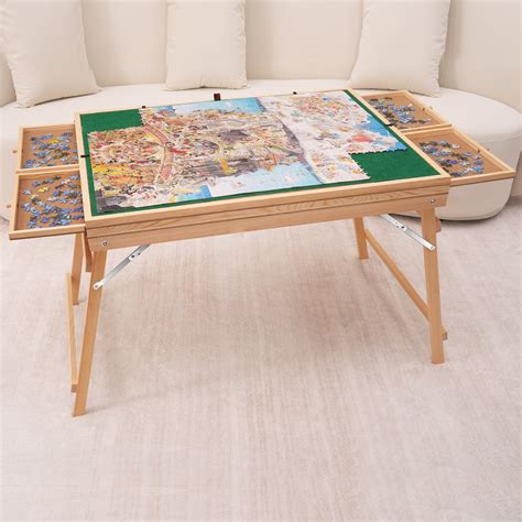 Vevor 1500 Piece Puzzle Table With Folding Legs 4 Drawers And Cover