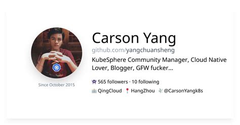 Carson Yang米开朗基杨 on Twitter GitHub 也可以生成个人名片啦 https t co