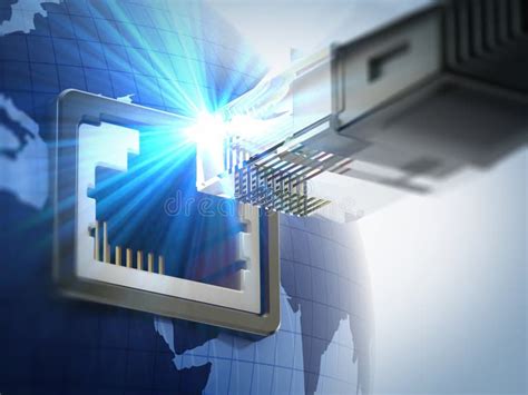 Global Network With A Network Socket On The Globe 3d Illustration