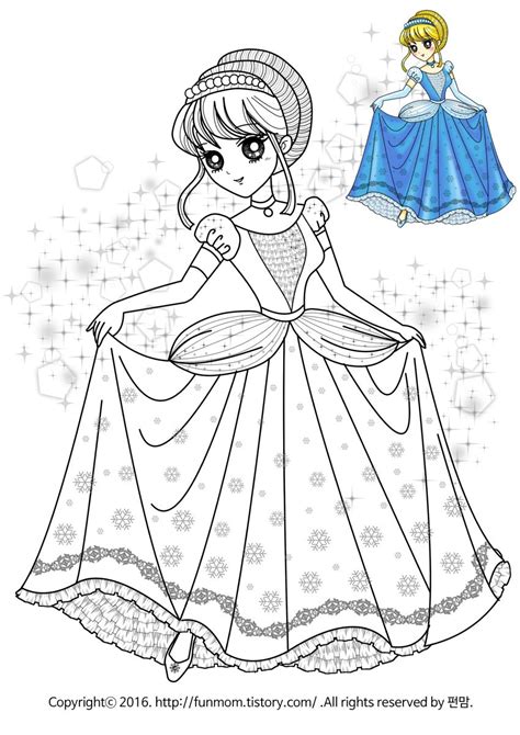 신데렐라 색칠공부 프린트 인어 그림 다채로운 그림 손 자수 예술