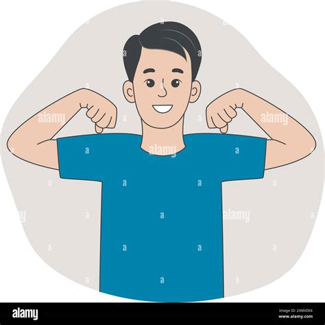 Satisfied Man Demonstrates Self Confidence And Pride In Himself Young