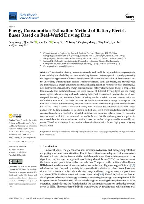 Pdf Energy Consumption Estimation Method Of Battery Electric Buses Based On Real World Driving