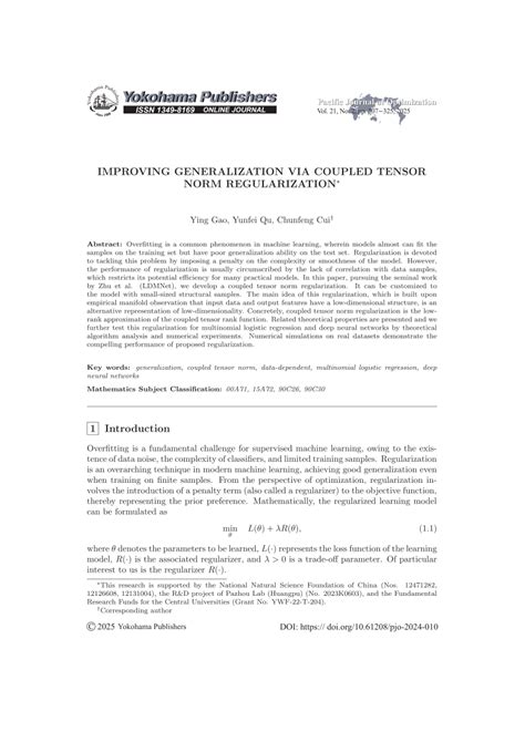 Pdf Improving Generalization Via Coupled Tensor Norm Regularization