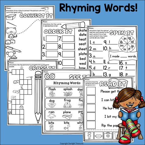 Rhyming Words Worksheets And Activities For Early Readers Phonics