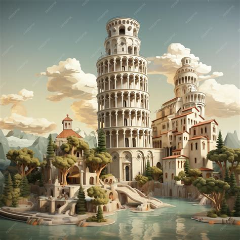 Premium Photo 3d Rendering Of The Leaning Tower Of Pisa
