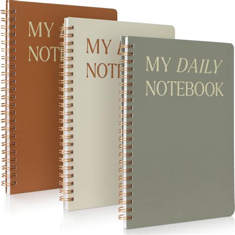 Zicoto Aesthetic Spiral Notebook Set Of 3 For Women Cute College Ruled 8x6