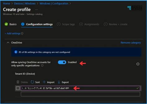 intune policy syncing onedrive accounts for specific organizations