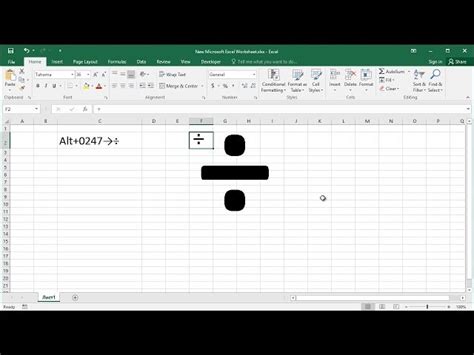 Insert A Division Symbol In Excel Microsoft Excel Tips