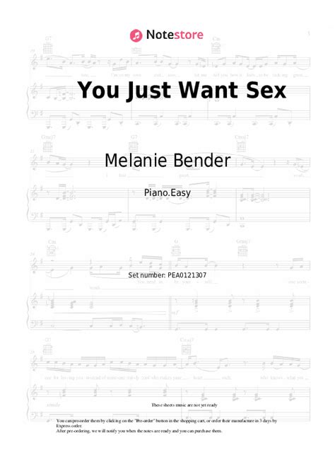 Melanie Bender You Just Want Sex Partituras Para Piano En Note Store
