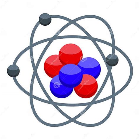 Atom Model With Electrons Orbiting Around Nucleus Stock Illustration Illustration Of Round