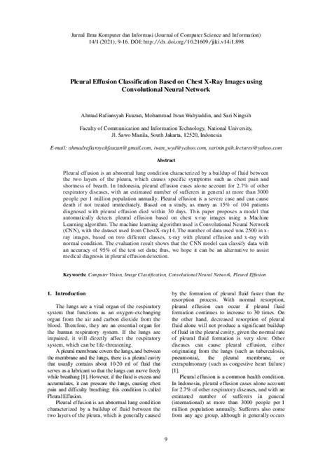 Pdf Pleural Effusion Classification Based On Chest X Ray Images Using
