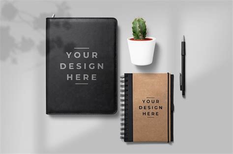 premium psd top view notepad mockup