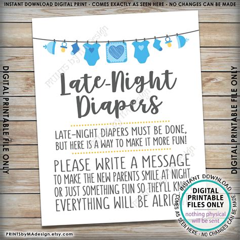 Late Night Diaper Sign Free Printable Free Printable Download