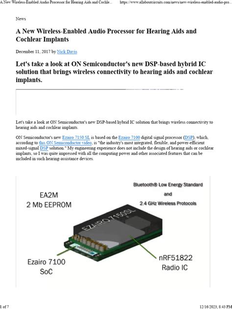 A New Wireless Enabled Audio Processor For Hearing Aids And Cochlear Implants News Pdf