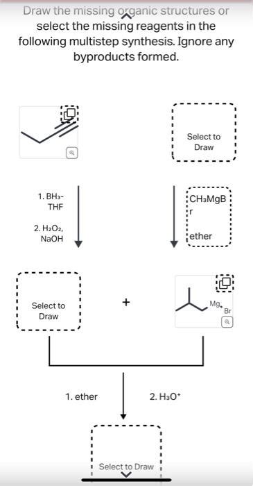 Solved Draw The Missing Organic Structures Or Draw The Chegg