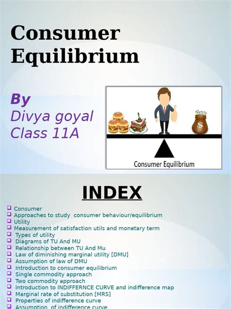 Ch 2 Consumer Equilibrium Presentation By Divya Pdf Utility Consumers