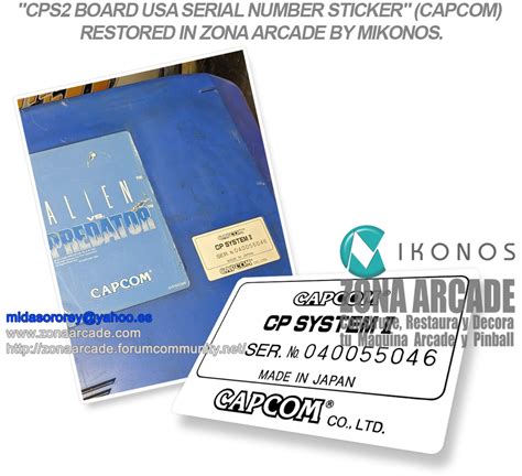 Cp System Ii Or Cps2 Usa Serial Number Sticker For The Front Side