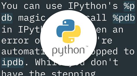Step By Step Debugging With Ipython Youtube
