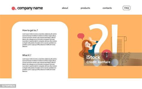 자주 묻는 질문 개념이 있는 방문 페이지 디자인 템플릿입니다 여자에 대한 스톡 벡터 아트 및 기타 이미지 여자 여자만 질의응답 Istock