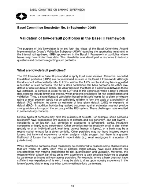 Bcbs Nl6 Pdf Risk Basel Ii