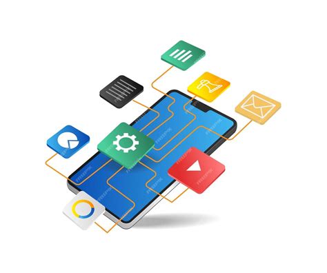 Premium Vector Isometric 3d Flat Illustration Concept Using Many Applications In Smartphone