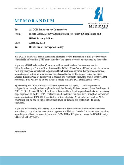 Email Encryption Memo Download In Pdf Format Pdf Health Insurance Portability And