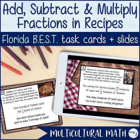 Adding Subtracting And Multiplying Fractions In Recipes Florida Best Ma 4 Fr 2 Made By Teachers