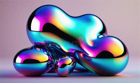 A Group Of Iridescent Metallic Spheres Rest On A Soft Surface Capturing Light And Reflecting A