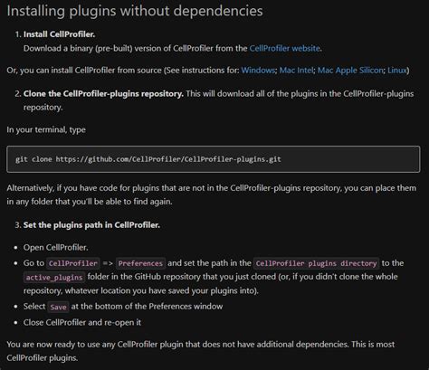 cellprofiler plugin installation didn t work usage and issues image