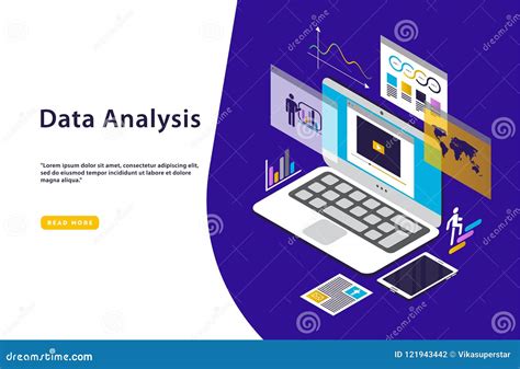 Data Concept Isometric Vector Illustration Data Analysis Watching