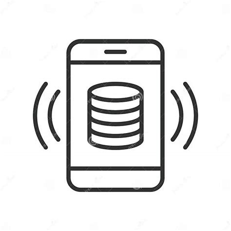 Database Phone Notification Icon In Line Design Database Phone Notification Alert Mobile