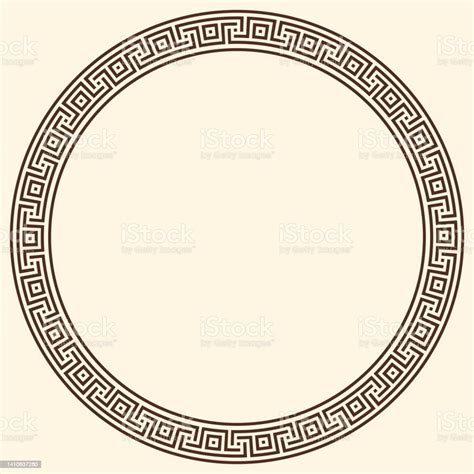 그리스어 키 패턴 둥근 프레임 장식적인 고대 비열한 사람 Empire에 대한 스톡 벡터 아트 및 기타 이미지 Empire 건축 검투사 Istock