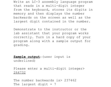Write An Lc 3 Assembly Language Program That Reads In
