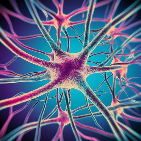 Nerve Cells 3d Render Illustration Vector Background Premium Ai