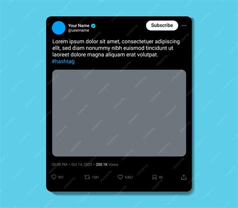 Premium Vector X Or Twitter Post Or Tweet Mockup Dark Mode With Editable Text Vector X Mockup