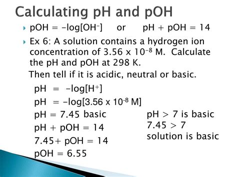 Calculation Of Ph And Poh