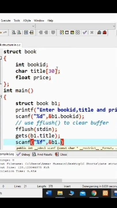 90 Book Structure In C Programming C Struct C Programming Shorts