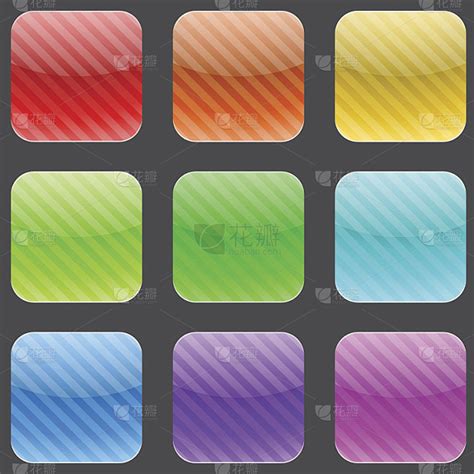 条纹圆角方形按钮