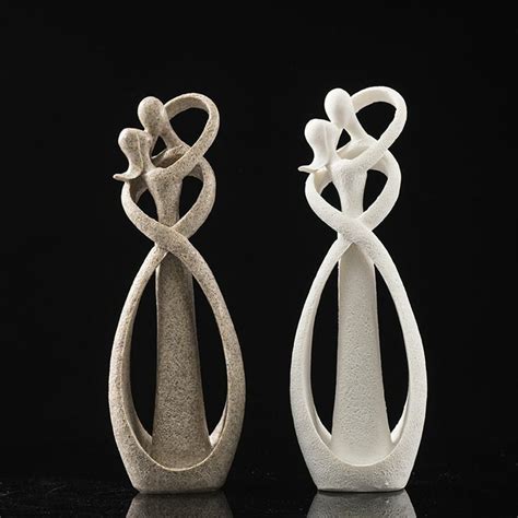 Vilead 사암 조각 장식 연인 웨딩 조각상 홈 장식 발렌타인 데이 기념품 인형 장식품 23cm 홈 인테리어