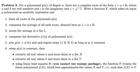 Problem For A Polynomial P X Of Degree N There Chegg Com