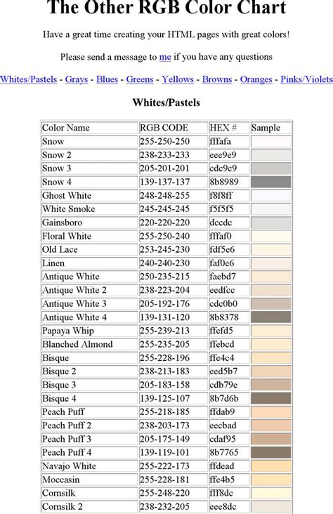 Rgb Color Chart Template Free Download Speedy Template