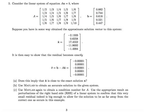 Solved Consider The Linear System Of Equation Ax B Where Chegg Com