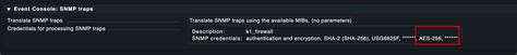 problem with setting snmp v3 for huawei firewall usg6625f aes