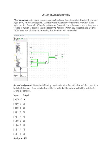 Cs1104 01 Assignment Unit 2 Cs1104 01 Assignment Unit 2 First Assignment Develop A Circuit