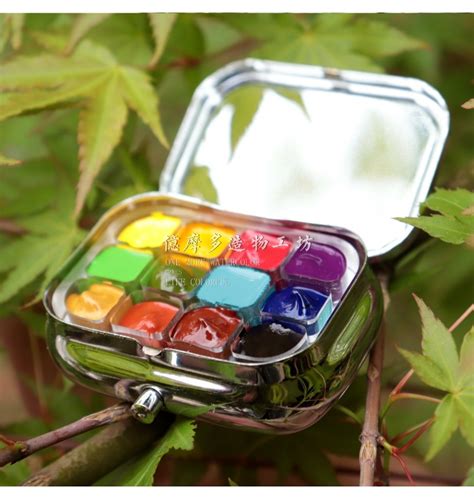 휴대용 수채화 팔레트 드로잉 미니 파레트 스케치 티몬