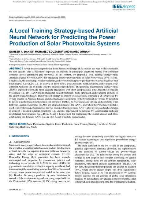 Pdf A Local Training Strategy Based Artificial Neural Network For