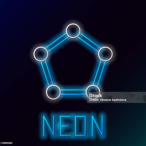 빛나는 네온 라인 기하학적 도형 오각형 프리즘 아이콘은 검은색 배경에 분리되어 있다 추상적인 모양입니다 기하학적 장식 다채로운 개요 개념입니다 벡터 0명에 대한 스톡 벡터