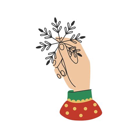 Human Hand Holding Snowflake Shape 72953612 Vector Art At Vecteezy