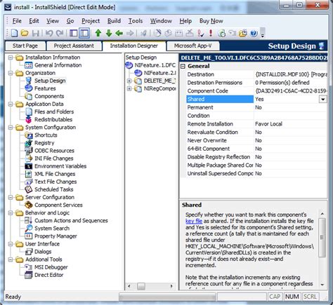 Add An Option To Application Builder Installer Build Specification To Enable Shared Files In