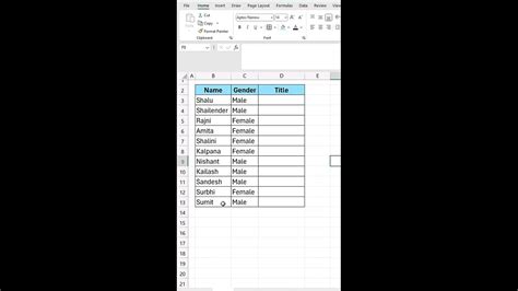 Excel Interview Tips Add Mr And Ms Before Names Excel Exceltips Exceltutorial